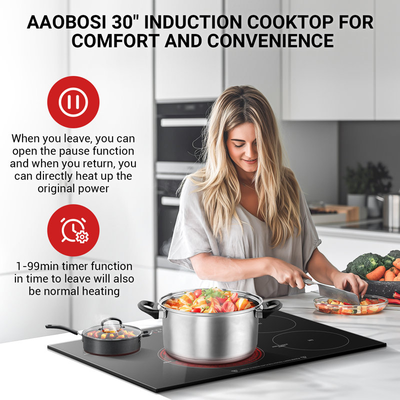 Sunmaki 30 Inch Built-in Touch Control Electric Cooktop | Wayfair